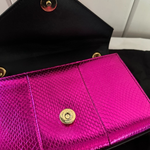 Yves Saint Laurent | Bags | Ysl Saint Laurent Kate Metallic Snakeskin ...